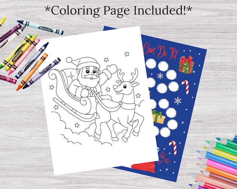 Christmas Reward Chart Printable Kids Reward Chart, Santa Potty ...