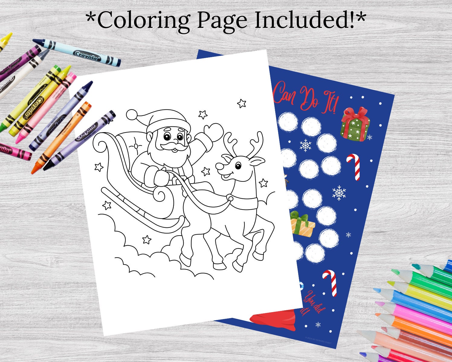 Christmas Reward Chart Printable Kids Reward Chart, Santa Potty ...