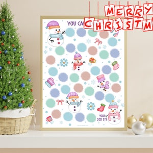Printable Snowman Reward Chart: Christmas Potty Training (digital ...