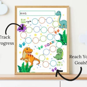 Dinosaur Potty Training Chart for Toddlers – Dino Sticker Reward Chart ...