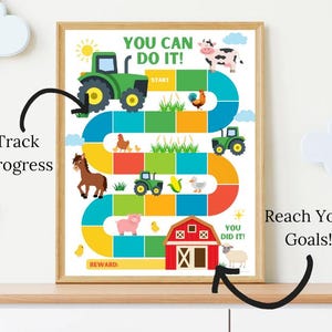 Green Tractor Reward Chart: Farm Chore Tracker (printable PDF Download ...