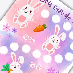 Printable Bunny Reward Chart: Potty Training, Behavior Management (PDF ...