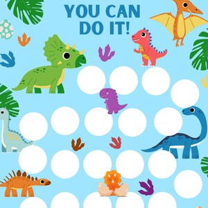 Dinosaur Reward Chart, Printable Potty Training Chart, Kids Behavior ...