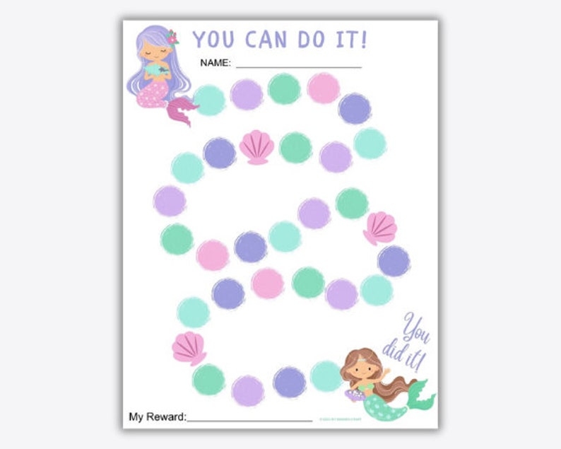 Mermaid Reward Chart: Potty Training, Behavior (PDF Download) - Etsy