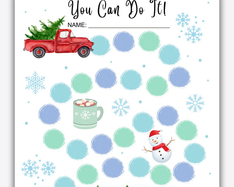 Winter Reward Chart for Kids: Printable Homeschool Activity (PDF) - Etsy