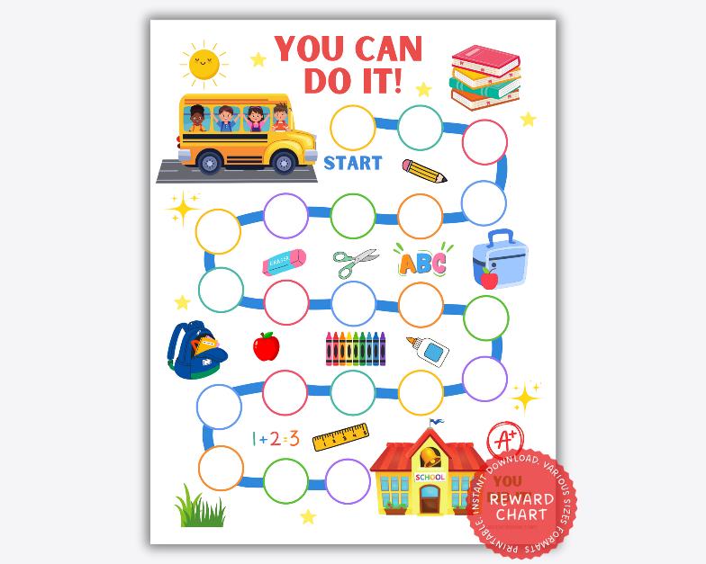 Back to School Reward Chart: Printable Behavior Tracker (PDF Download ...
