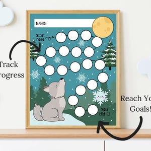 Wolf Reward Chart, Sticker Chart, Printable Reward Chart for Kids ...