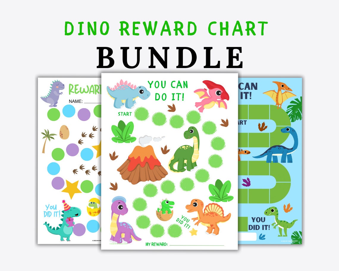 Dinosaur Reward Charts Reward Chart Bundle Dino Potty Chart - Etsy