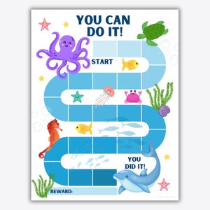 Reward Chart Printable, Kids Reward Chart, Potty Training Chart, Ocean ...