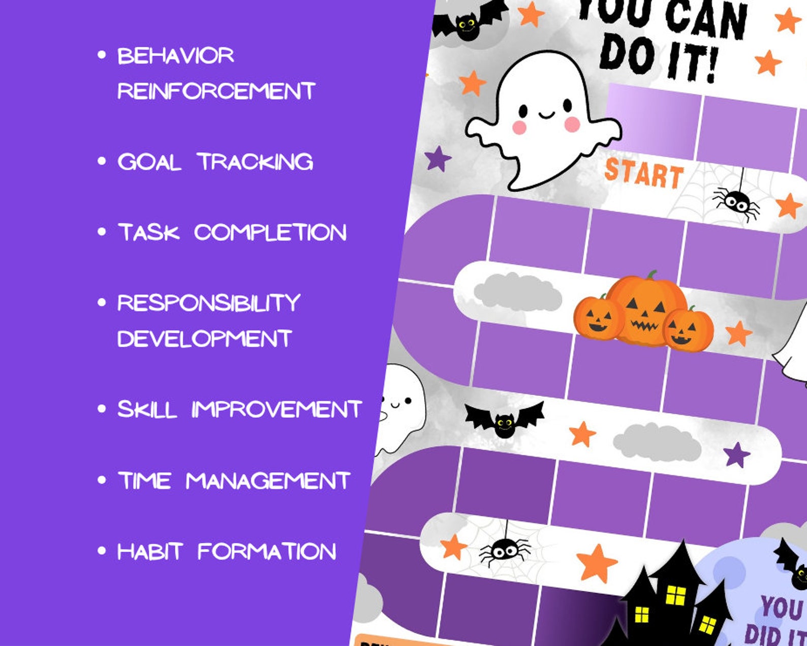 Halloween Reward Chart, Printable Reward Chart, Kids Fall Sticker Chart ...