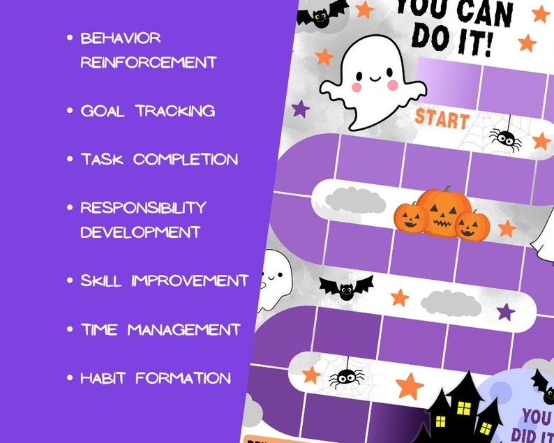 Halloween Reward Chart, Printable Reward Chart, Kids Fall Sticker Chart ...