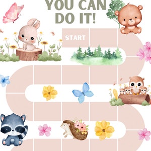 Spring Reward Chart, Kids Reward Chart Printable, Woodland Theme, Potty ...