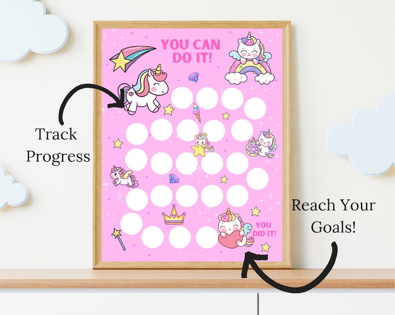 Unicorn Reward Chart: Kids Behavior & Potty Training (digital Download ...