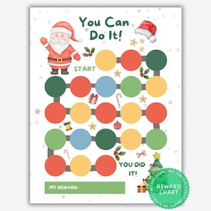 Printable Santa Reward Chart, Reward Chart for Christmas, Holiday ...