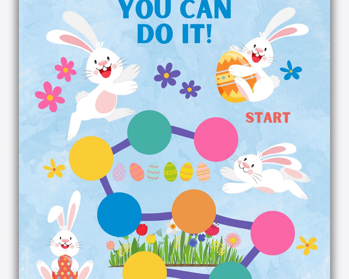 Easter Reward Chart, Easter Bunny Potty Training Chart, Bunny Reward ...