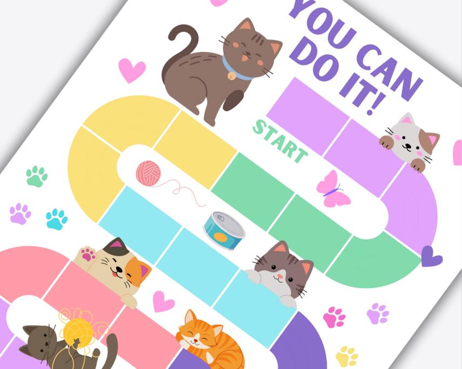 Kitty Cat Reward Chart: Kids Behavior, Potty Training (PDF, JPG, PNG ...