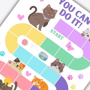 Kitty Cat Sticker Chart Girls, You Can Do It Chart for Children, Reward ...