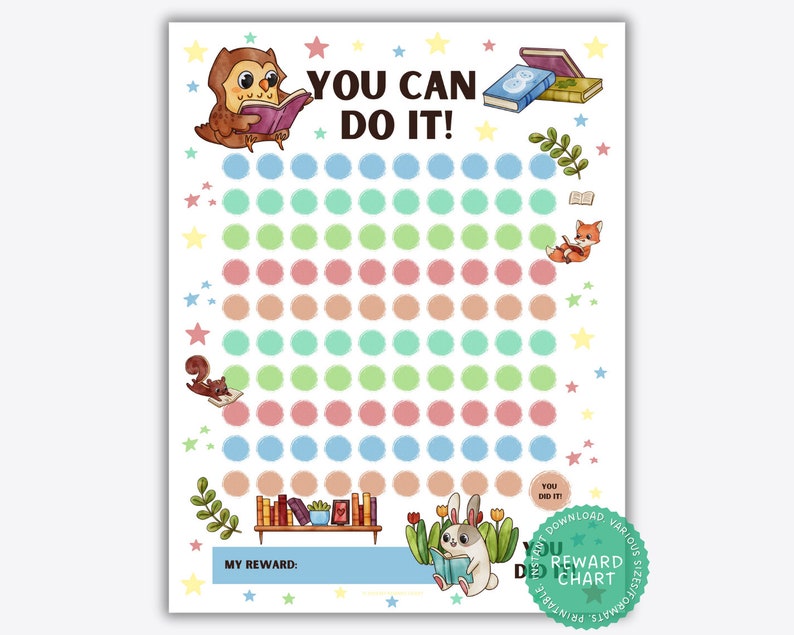 Printable Reading Chart, Reading Reward Chart, Reading Log, Book Log ...