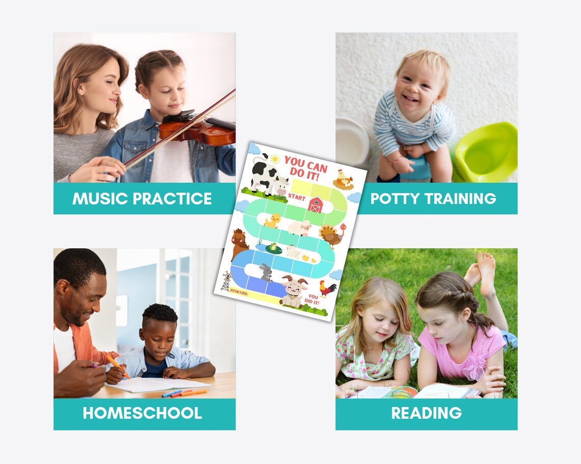 Farm Animal Reward Chart: Kids Potty Training, Behavior Tracker (PDF ...