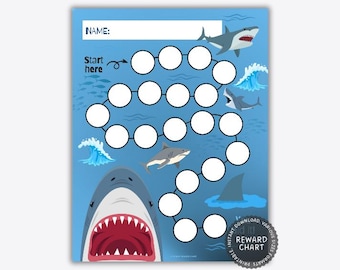 Shark Sticker Reward Chart - Etsy