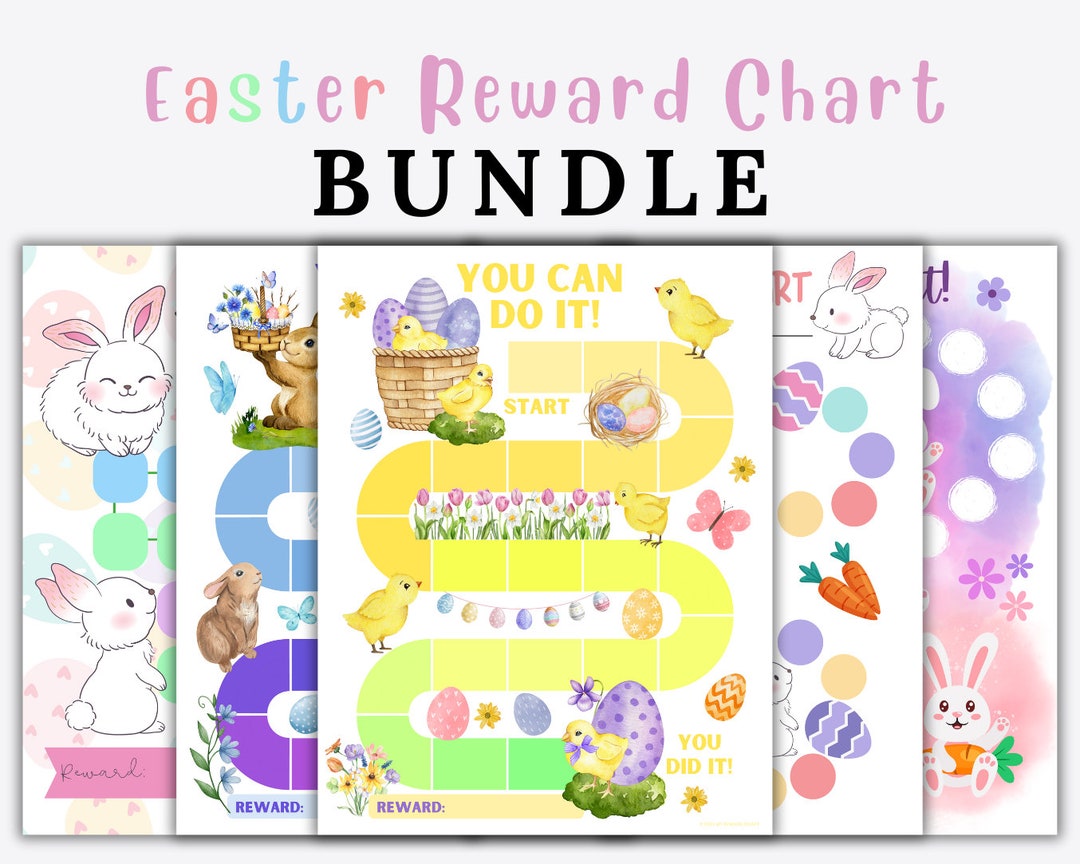 5 Easter Reward Chart Bundle Bunny Potty Training Chart - Etsy