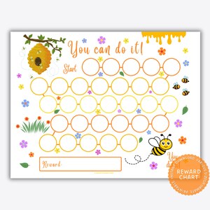 Printable Bee Reward Chart, Honey Bee Behavior Chart, Reward Chart Kids ...