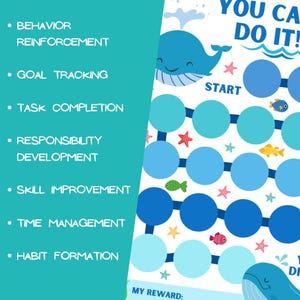 Whale Reward Chart: Under the Sea Toddler Habit Tracker (PDF, PNG, JPG ...