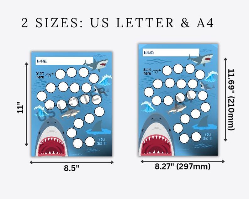 Shark Reward Chart: Kids Behavior & Potty Training (printable Download ...