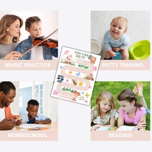 Spring Reward Chart, Kids Reward Chart Printable, Woodland Theme, Potty ...