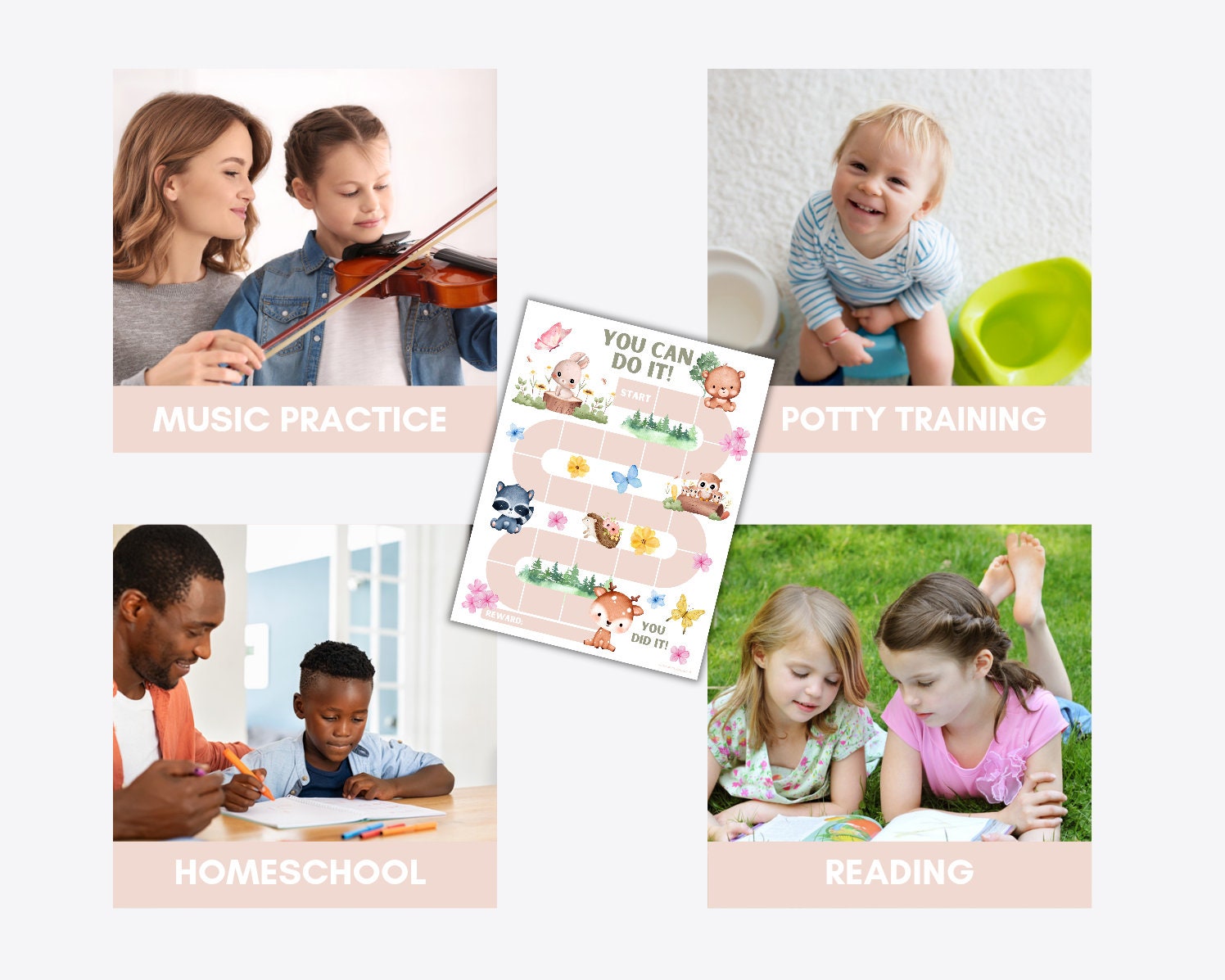 Spring Reward Chart, Kids Reward Chart Printable, Woodland Theme, Potty ...