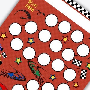 Racecar Reward Chart: Printable, Sticker Chart, Potty Training ...