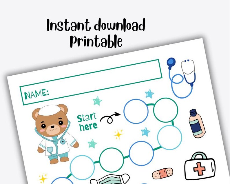 Printable Doctor Visit Reward Chart: Fun Kids Behavior Tracker (PDF ...