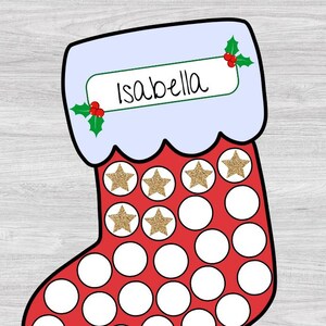 Printable Christmas Countdown Stocking, Red Christmas Stocking Reward ...