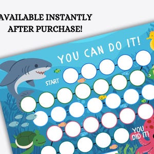 Ocean Animal Reward Chart: Potty Training & Behavior (PDF) - Etsy