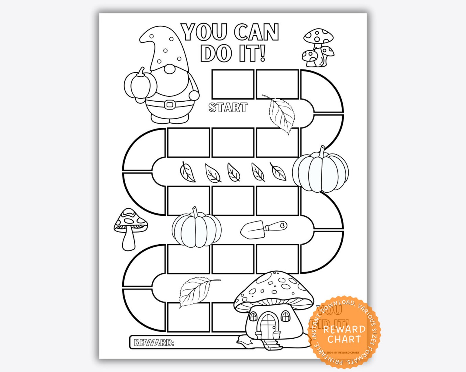 Printable Halloween Reward Chart Coloring Pages, Kids Fall Reward Chart ...