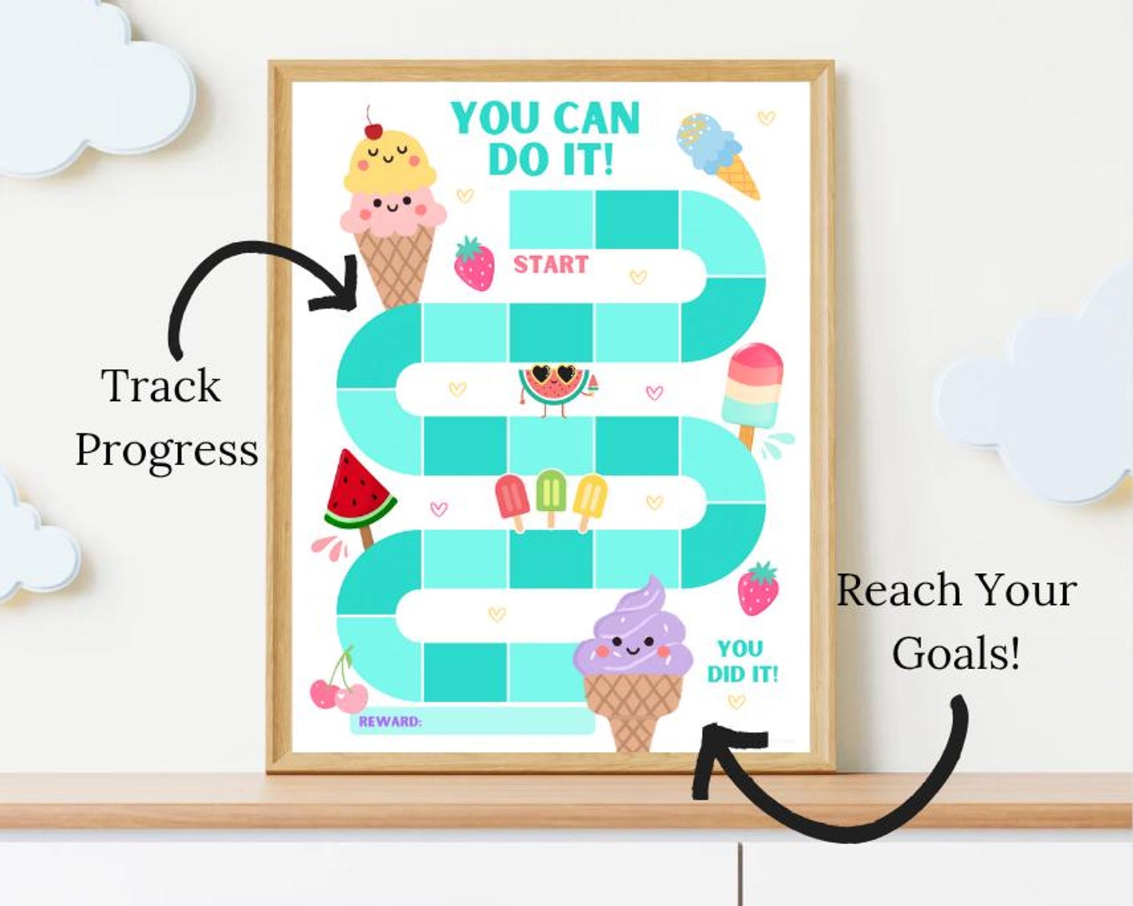 Ice Cream Sticker Chart, Summer Reward Chart, Popsicle Behavior Chart ...