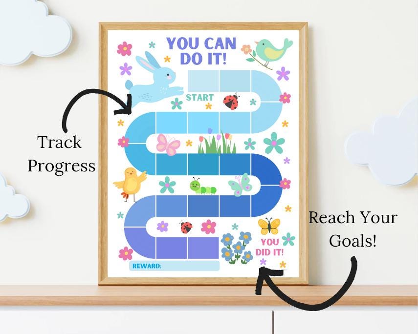 Printable Spring Reward Chart for Kids Bunny Sticker Chart Preschool ...