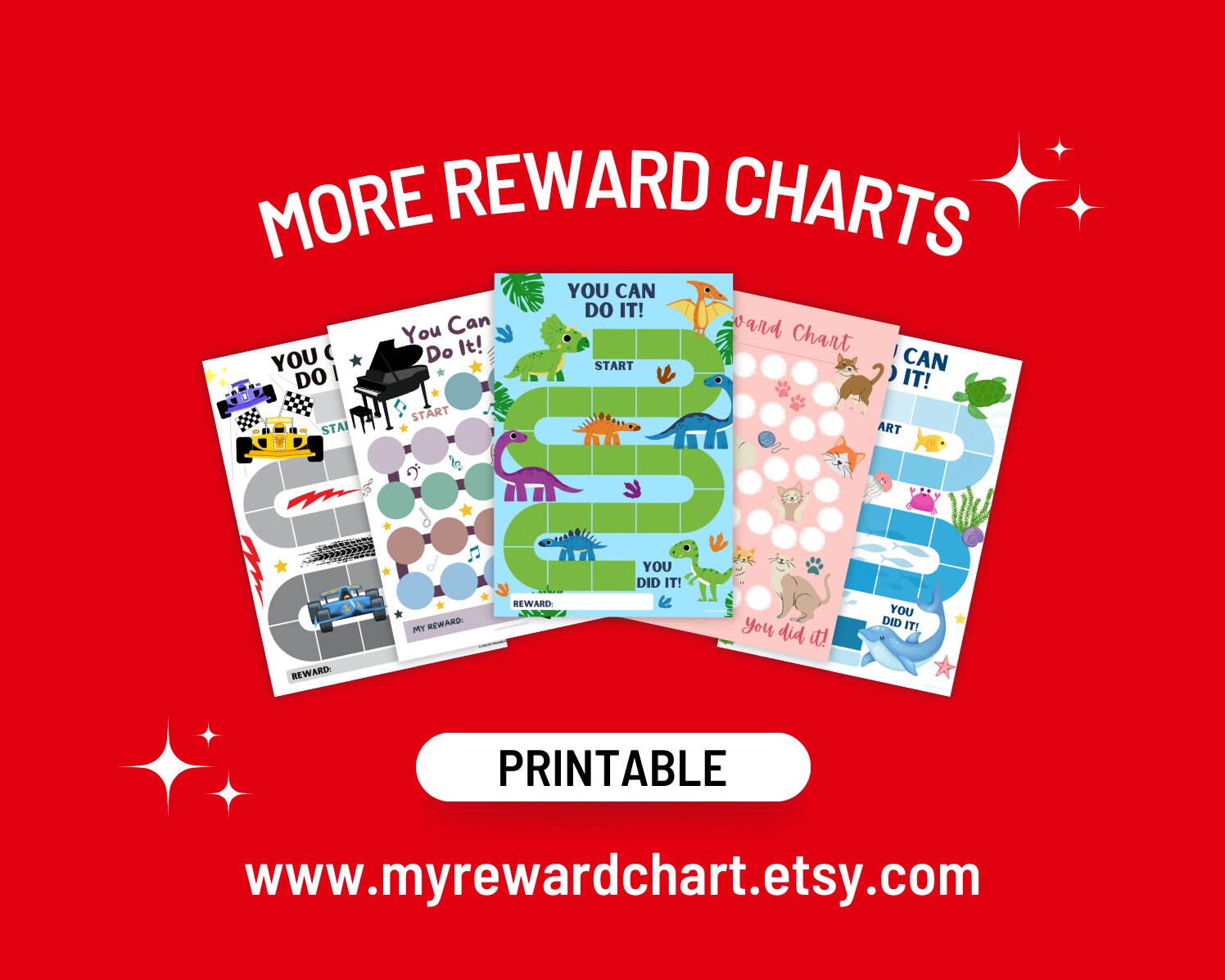 Printable Racecar Reward Chart, Big Cars Kids Behavior Chart, Instant ...
