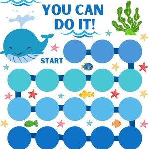 Whale Reward Chart: Under the Sea Toddler Habit Tracker (PDF, PNG, JPG ...