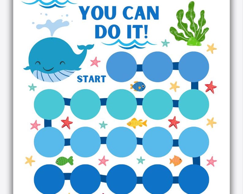 Whale Reward Chart: Under the Sea Toddler Habit Tracker (PDF, PNG, JPG ...