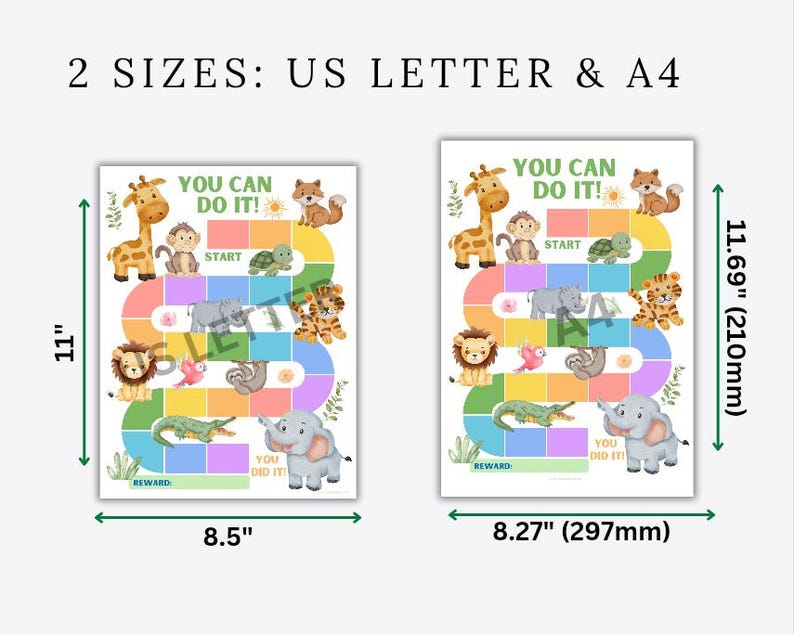Zoo Animals Reward Chart: Kids Behavior & Potty Training (PDF) - Etsy