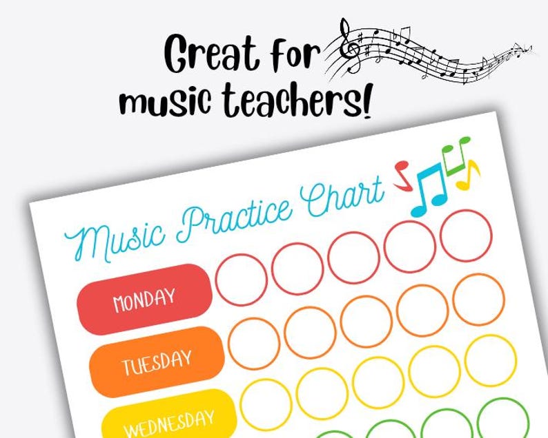 Printable Music Practice Reward Chart: Fun Tracker for Piano, Guitar ...