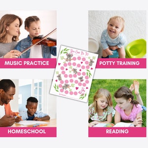 Printable Koala Reward Chart, Animal Reward Chart, Potty Training Chart ...