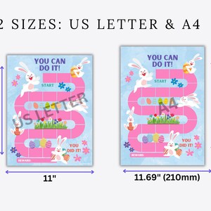 Easter Reward Chart, Easter Bunny Potty Training Chart, Bunny Reward ...