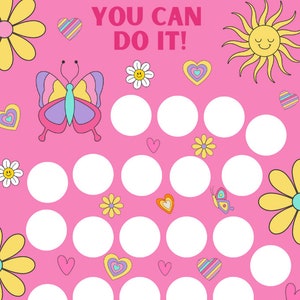 Printable Flower Reward Chart for Girls, Groovy Reward Chart, Flower ...