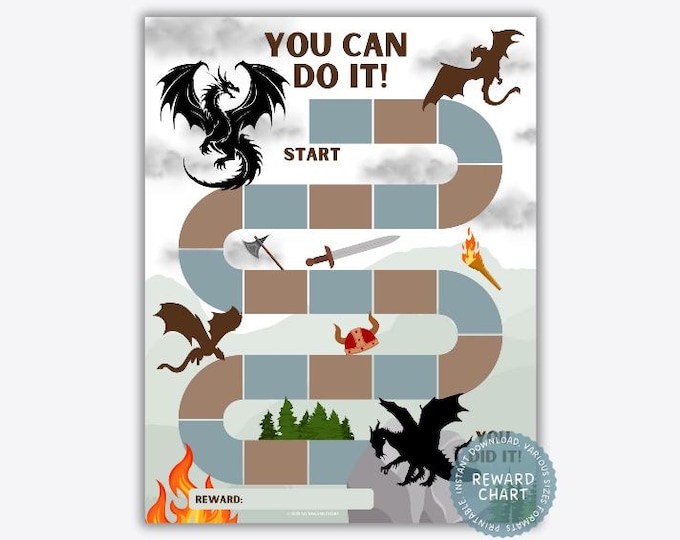 Castle & Dragons Reward Chart for Kids - Printable Medieval Quest ...