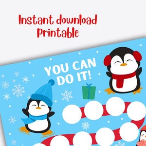 Christmas Penguin Reward Chart Printable, Christmas Sticker Chart ...