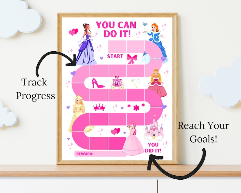Girls Princess Reward Chart Printable, Kids Reward Chart, Behaviour ...