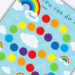 Rainbow Reward Chart Printable, Rainbow Potty Training Chart, Behavior ...