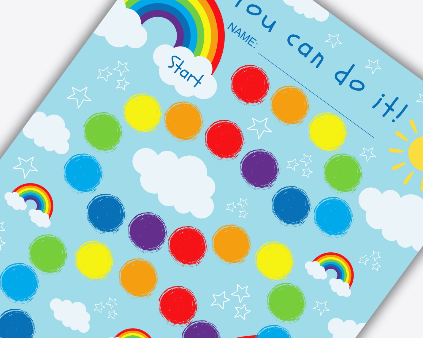 Rainbow Reward Chart Printable, Rainbow Potty Training Chart, Behavior ...